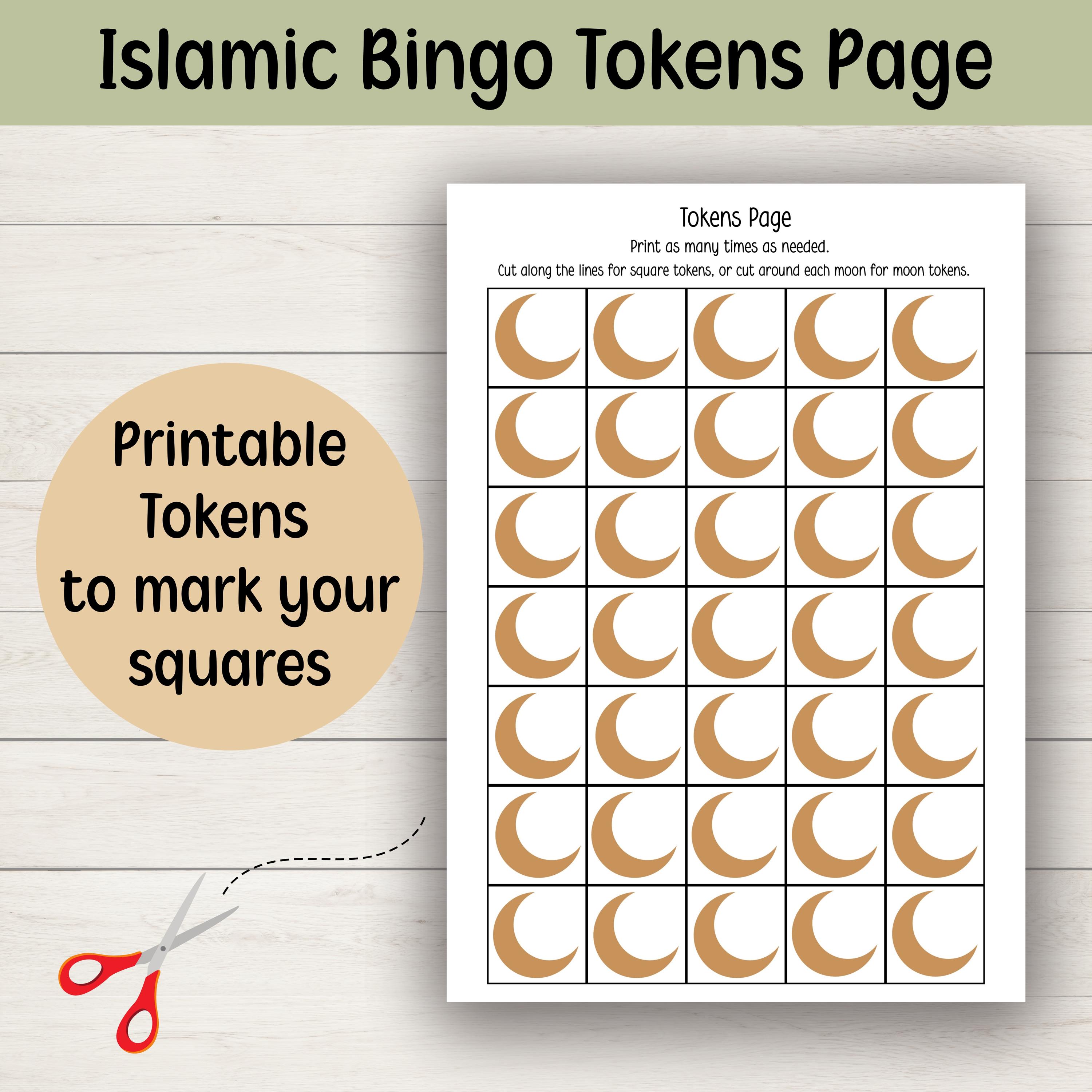 Islamic Bingo Cards Printable Homeschool Islam Activity Kids and Adult ...