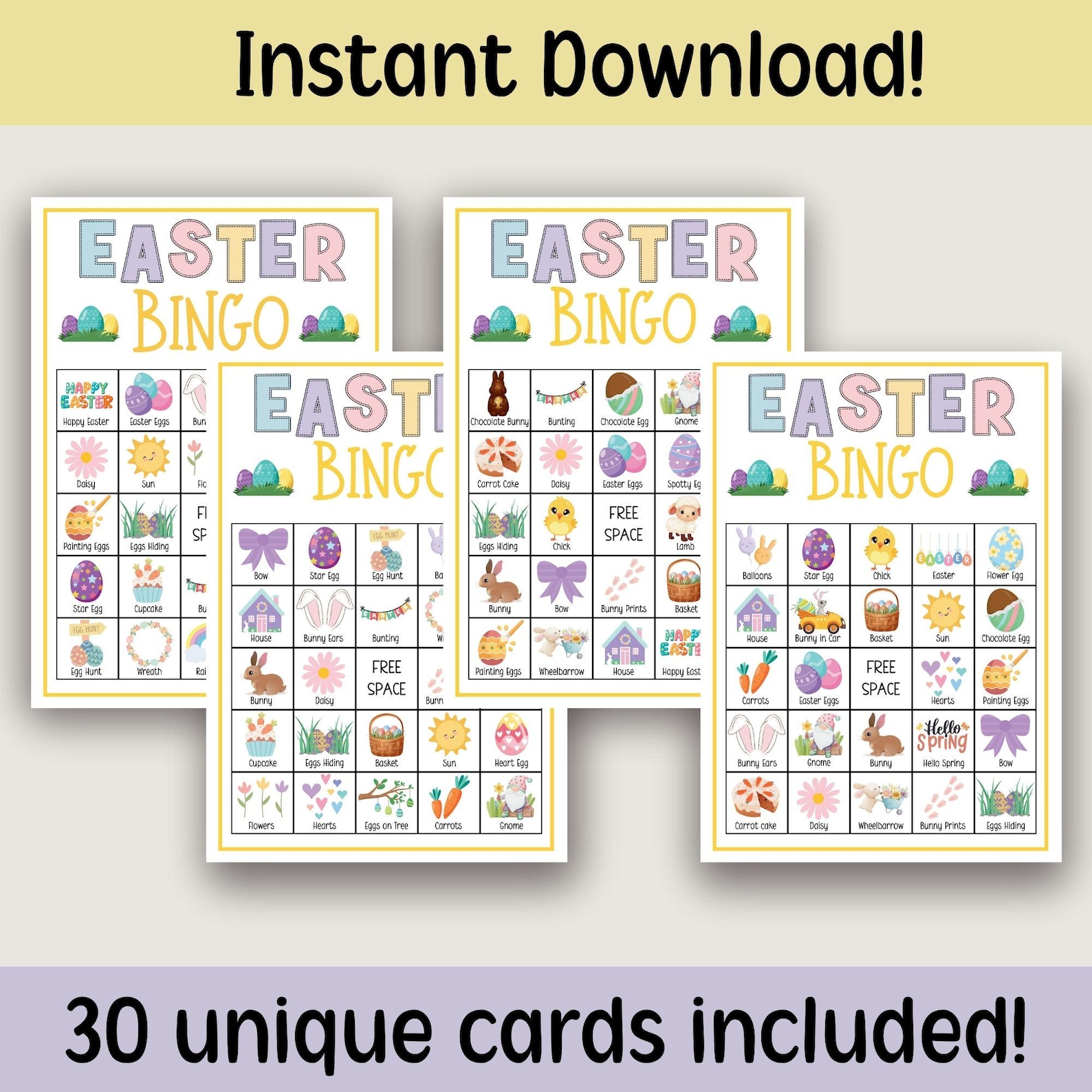 Easter Bingo Printable Homeschool Easter Activity Printable Game Easter ...