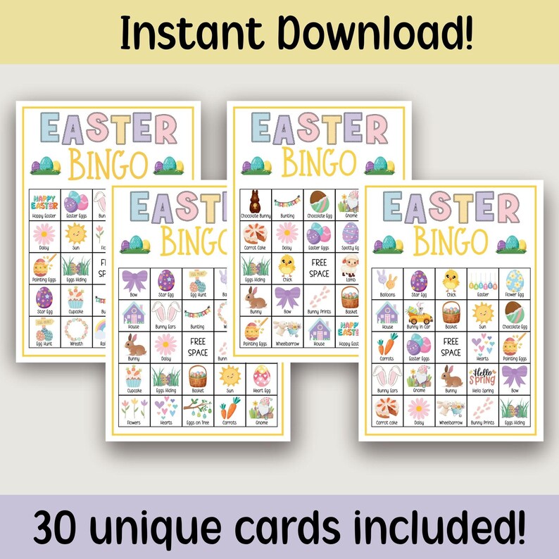 Easter Bingo Printable Homeschool Easter Activity Printable Game Easter ...