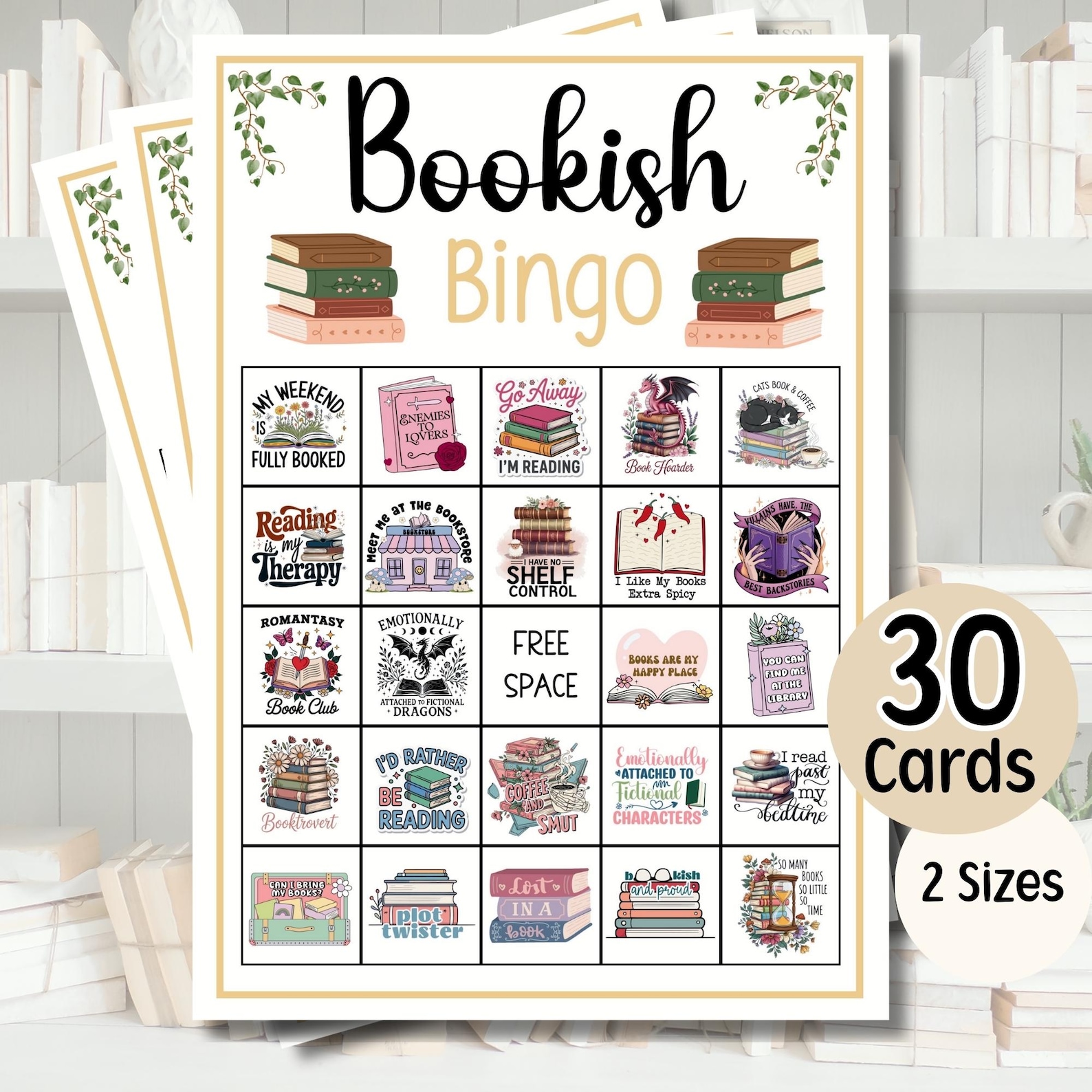 Bookish Bingo Printable Game Booktok Reading Party Bingo Bookish Games ...