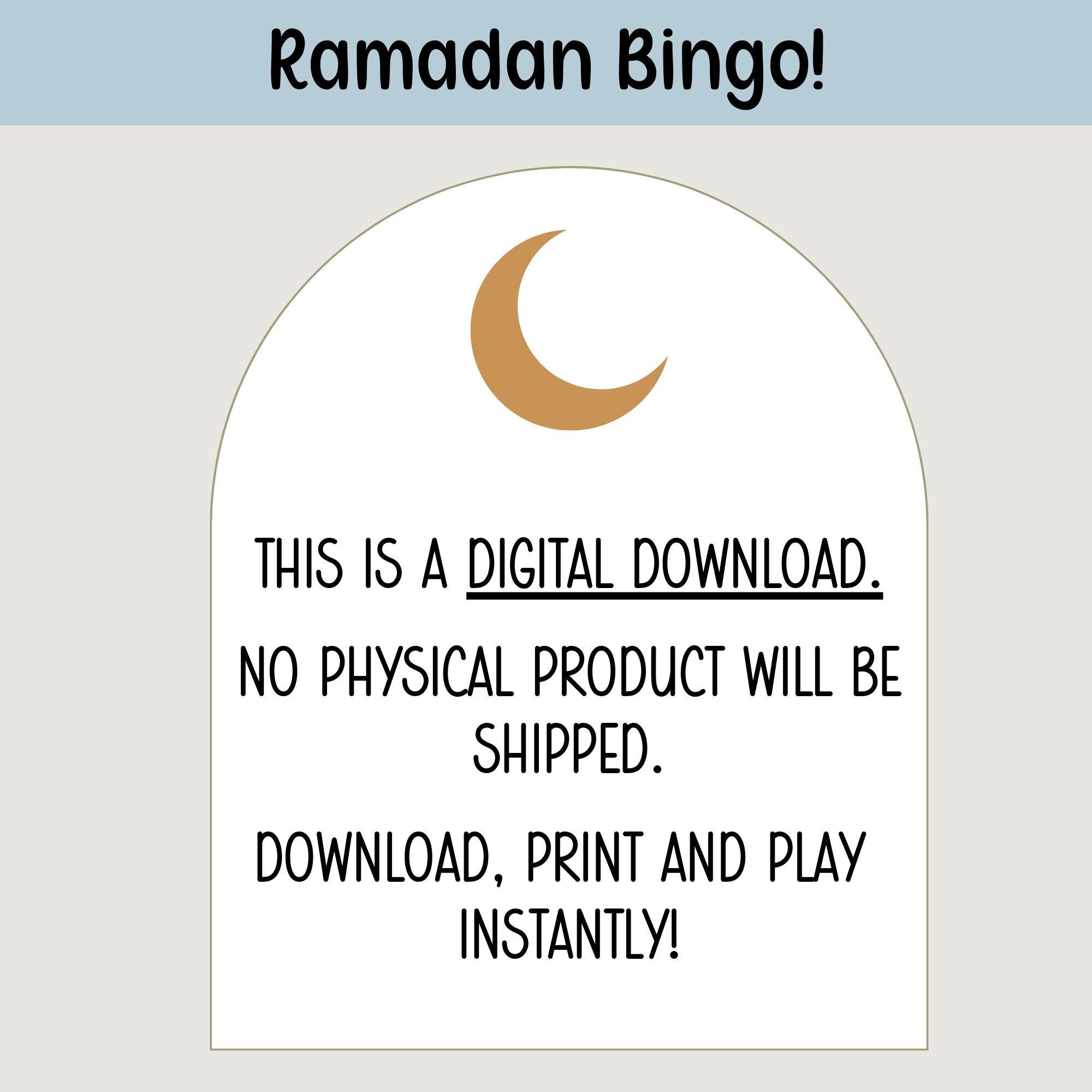 Ramadan Bingo Cards Printable Homeschool Ramadan Activity Kids and ...