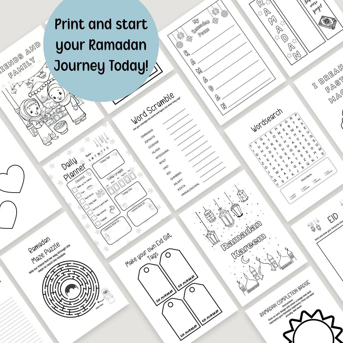 Ramadan Activity Book for Kids Ramadan Games 2025 Printable Islamic ...