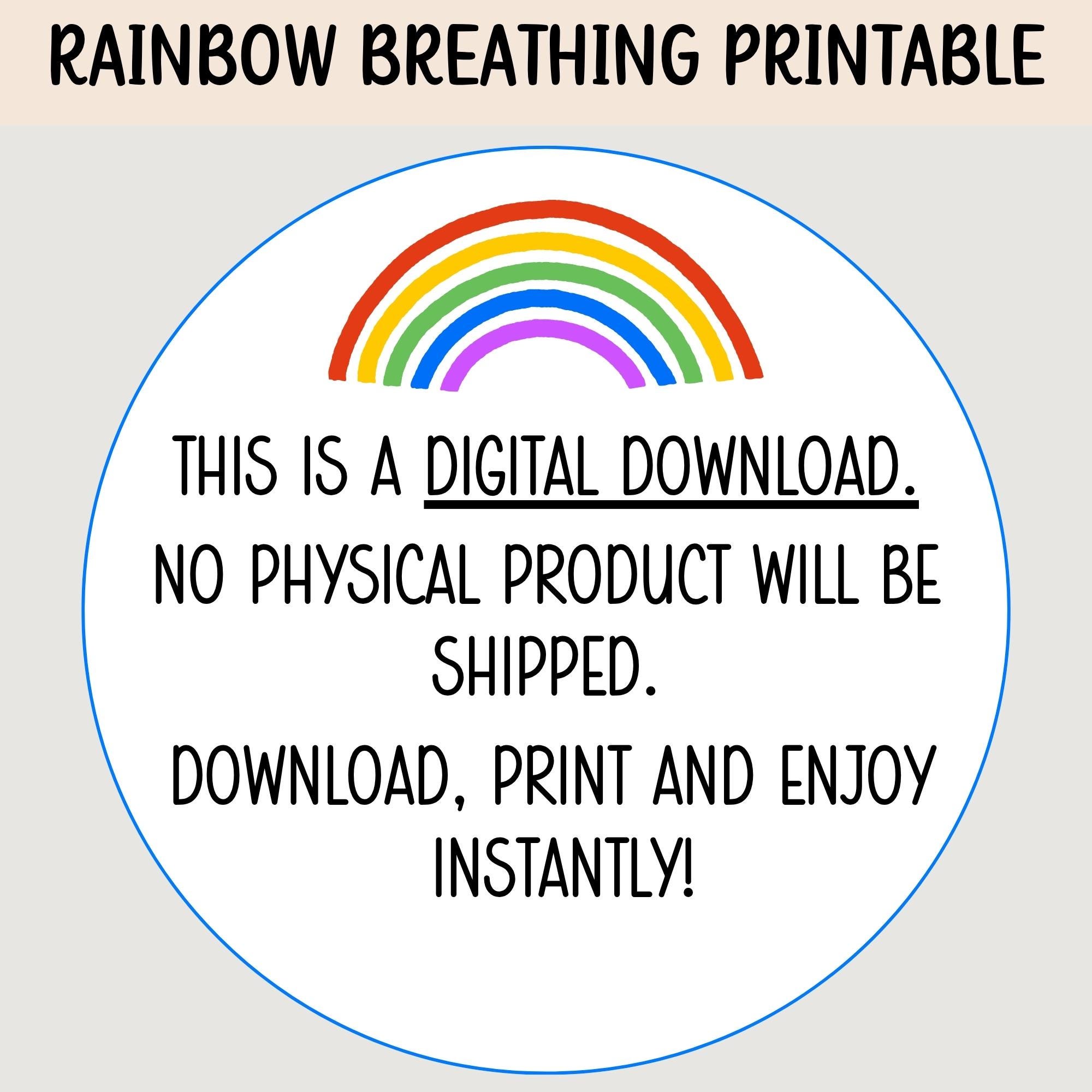 Rainbow Breathing Printable for Kids Calm Down Corner Activity ...