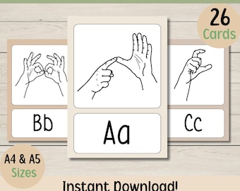 Auslan Alphabet Flashcards | Classroom Resource | Sign Language - Etsy