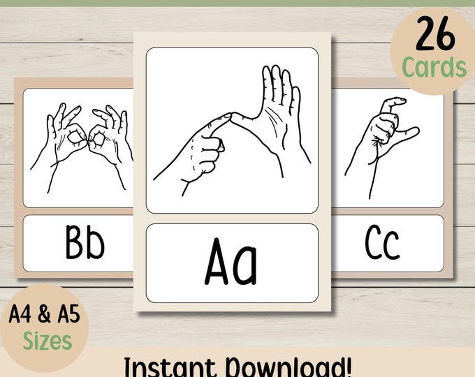 AUSLAN Flashcard Digital Download, AUSLAN Flashcards Set, Learning ...