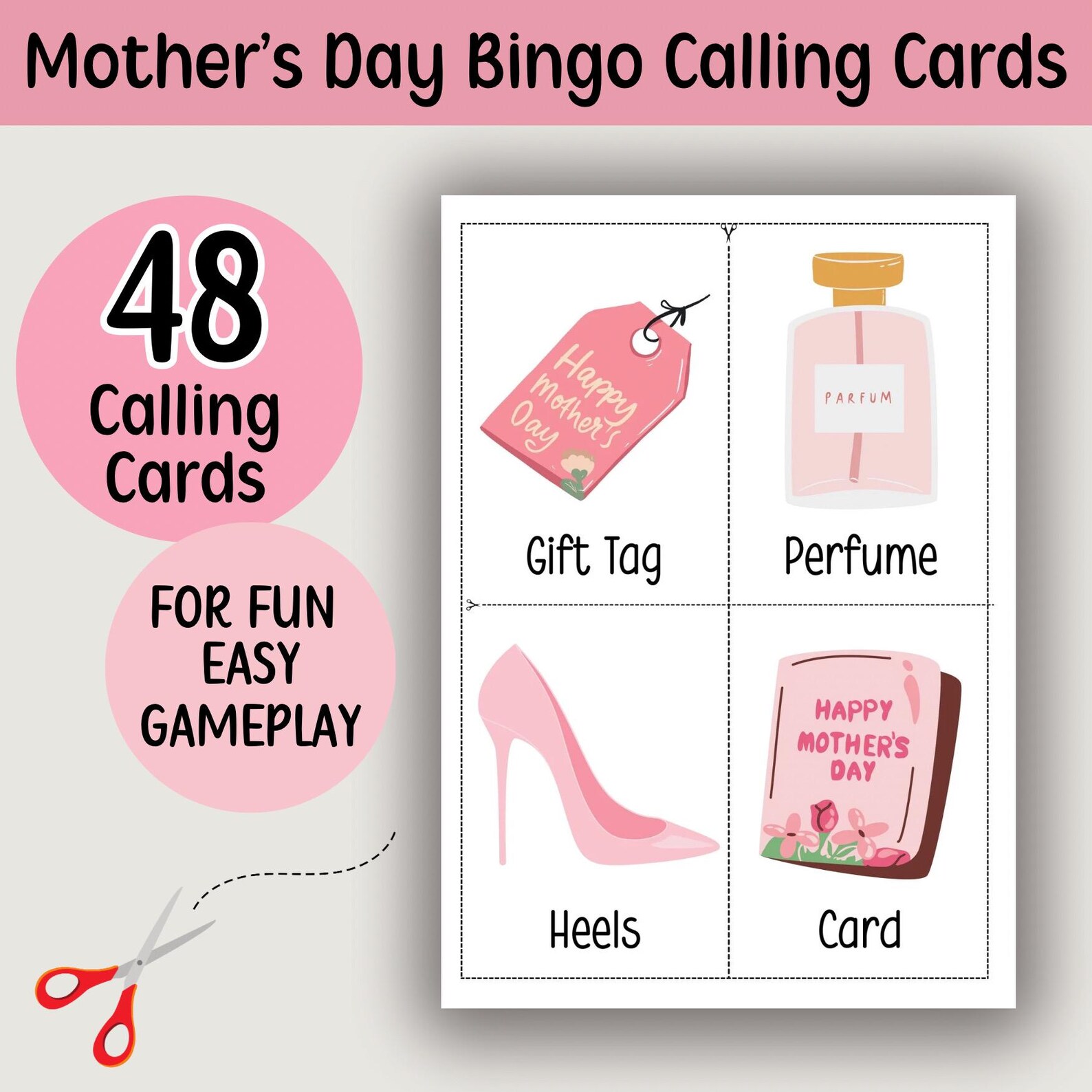 Mothers Day Bingo Cards Printable Mothers Day Activity Kids and Adult ...