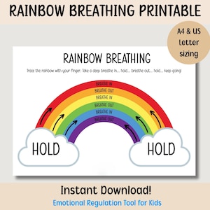 Rainbow Breathing Printable for Kids Calm Down Corner Activity ...
