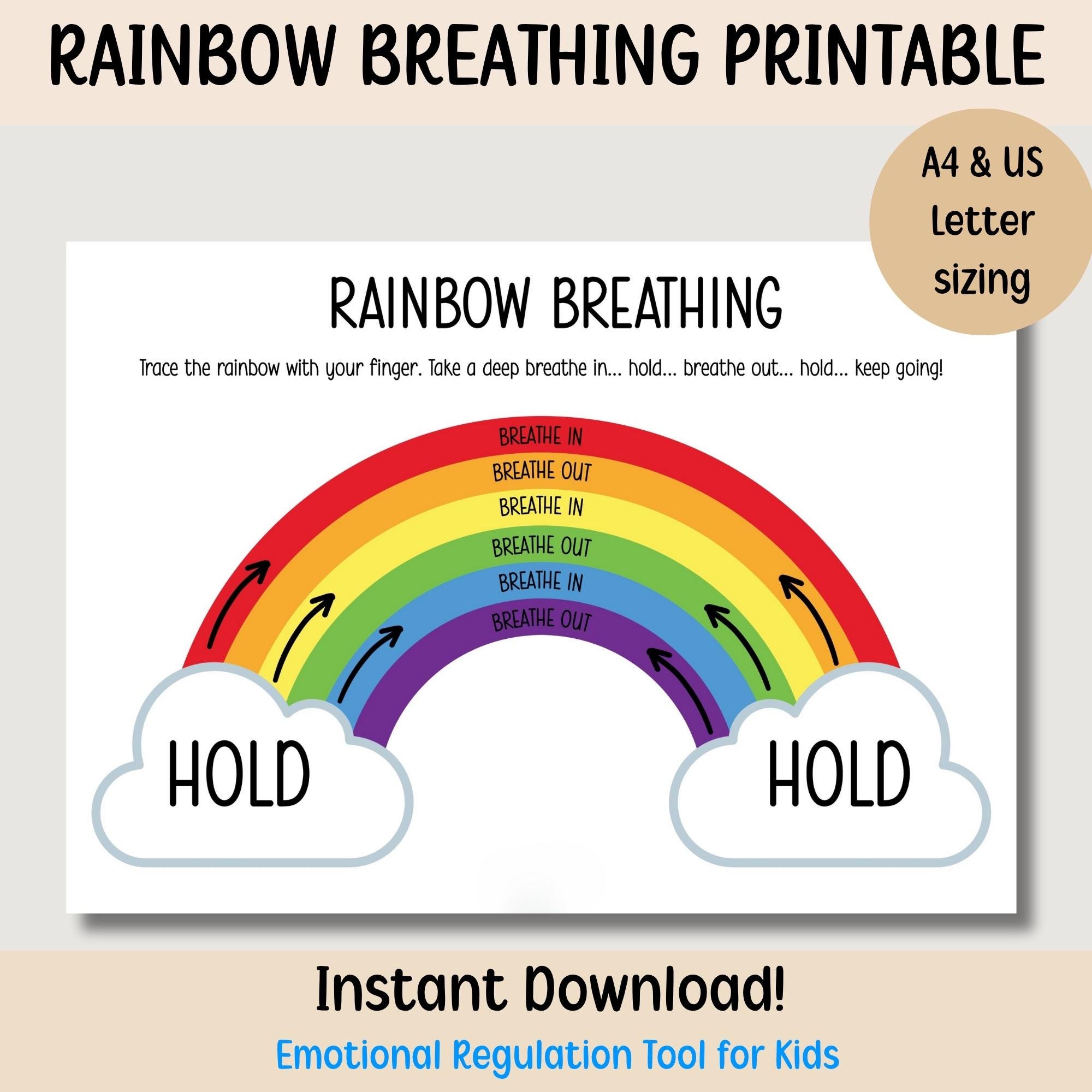 Rainbow Breathing Printable for Kids Calm Down Corner Activity ...