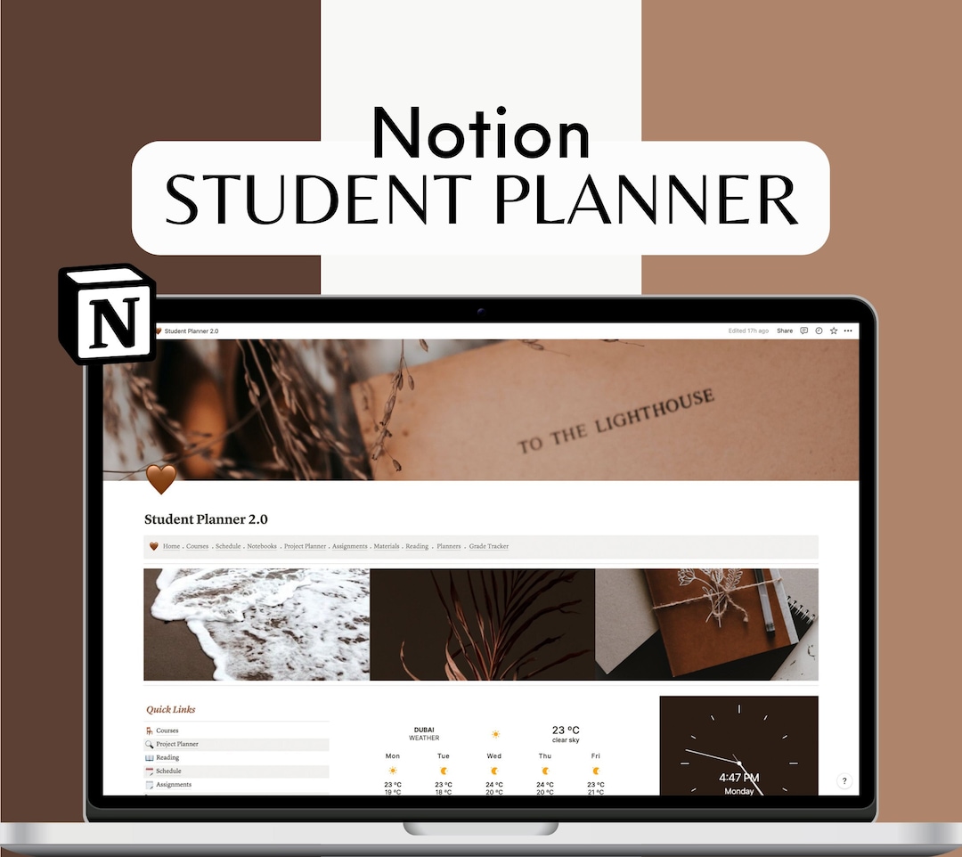 Notion Student Planner Notion Study Planner Template - Etsy