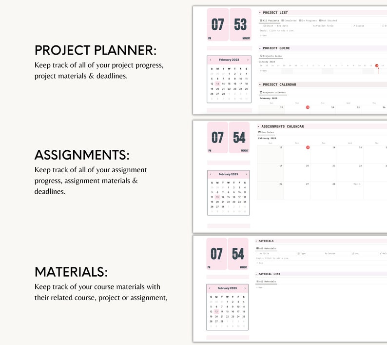 Notion Student Planner Notion Study Planner Template - Etsy