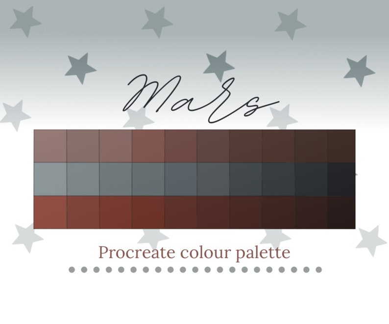 Mars by Oleander Procreate Color Palette Procreate Swatches Red, Grey ...