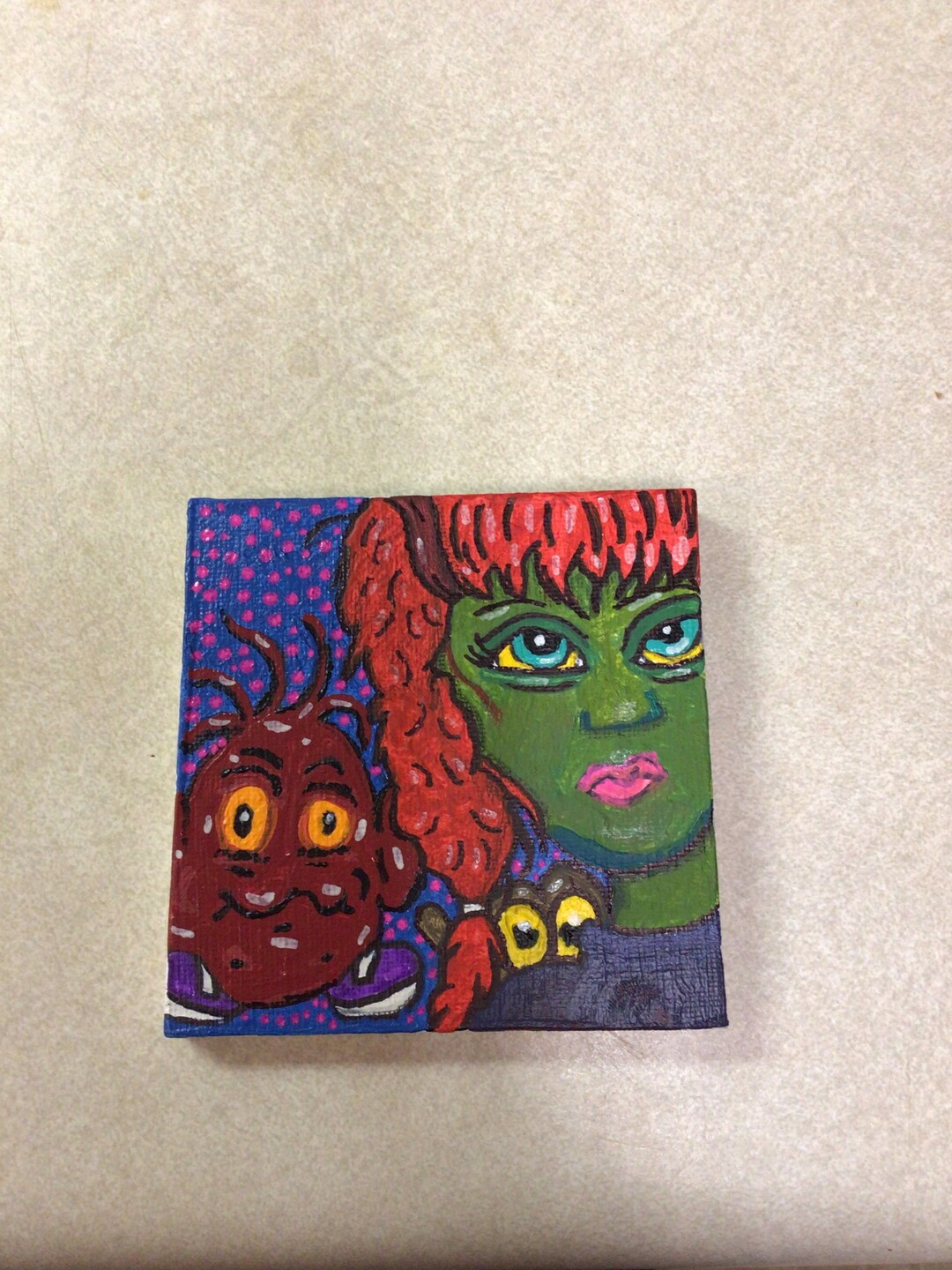 Green Girl Monster With Her Little Monster Friends - Etsy
