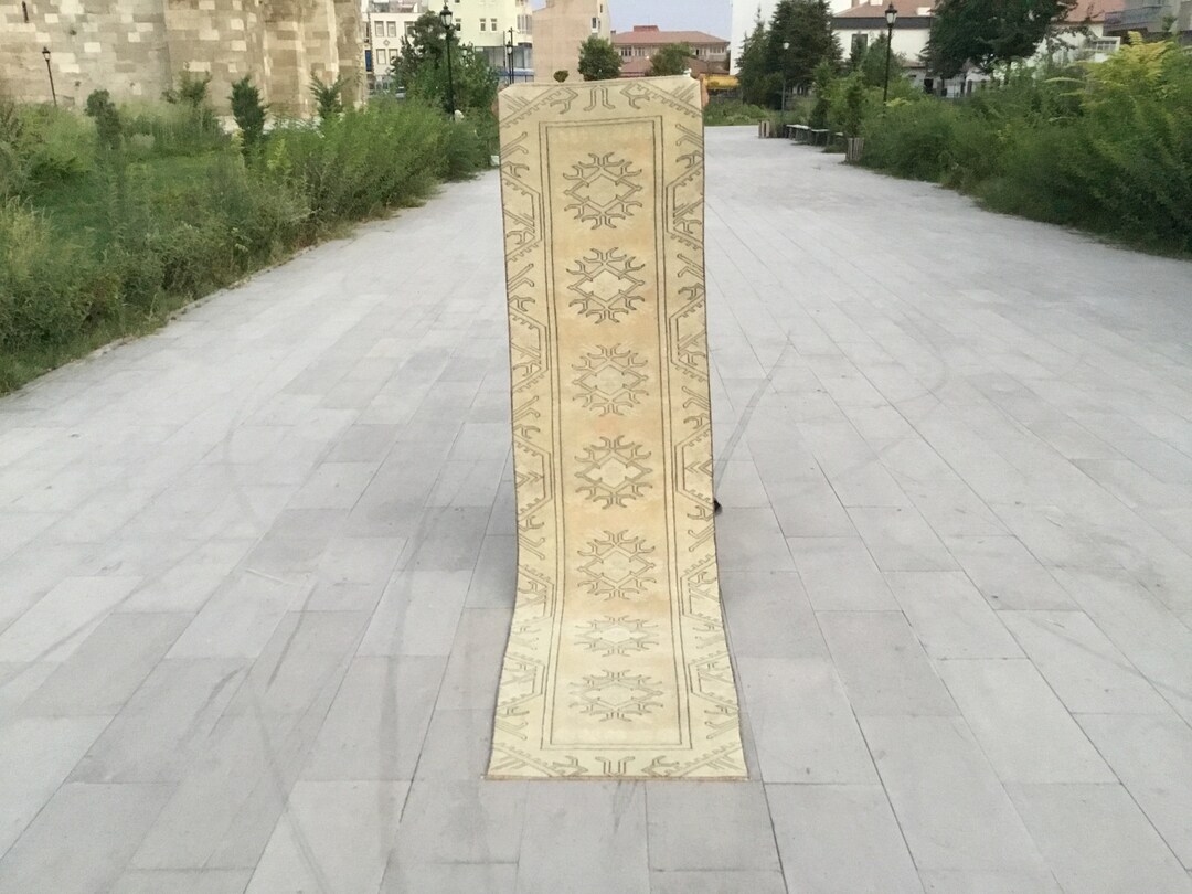 2x9 Runner Rug, Nursery Runner Rug, Handmade Wool Rug, Vintage Oushak ...