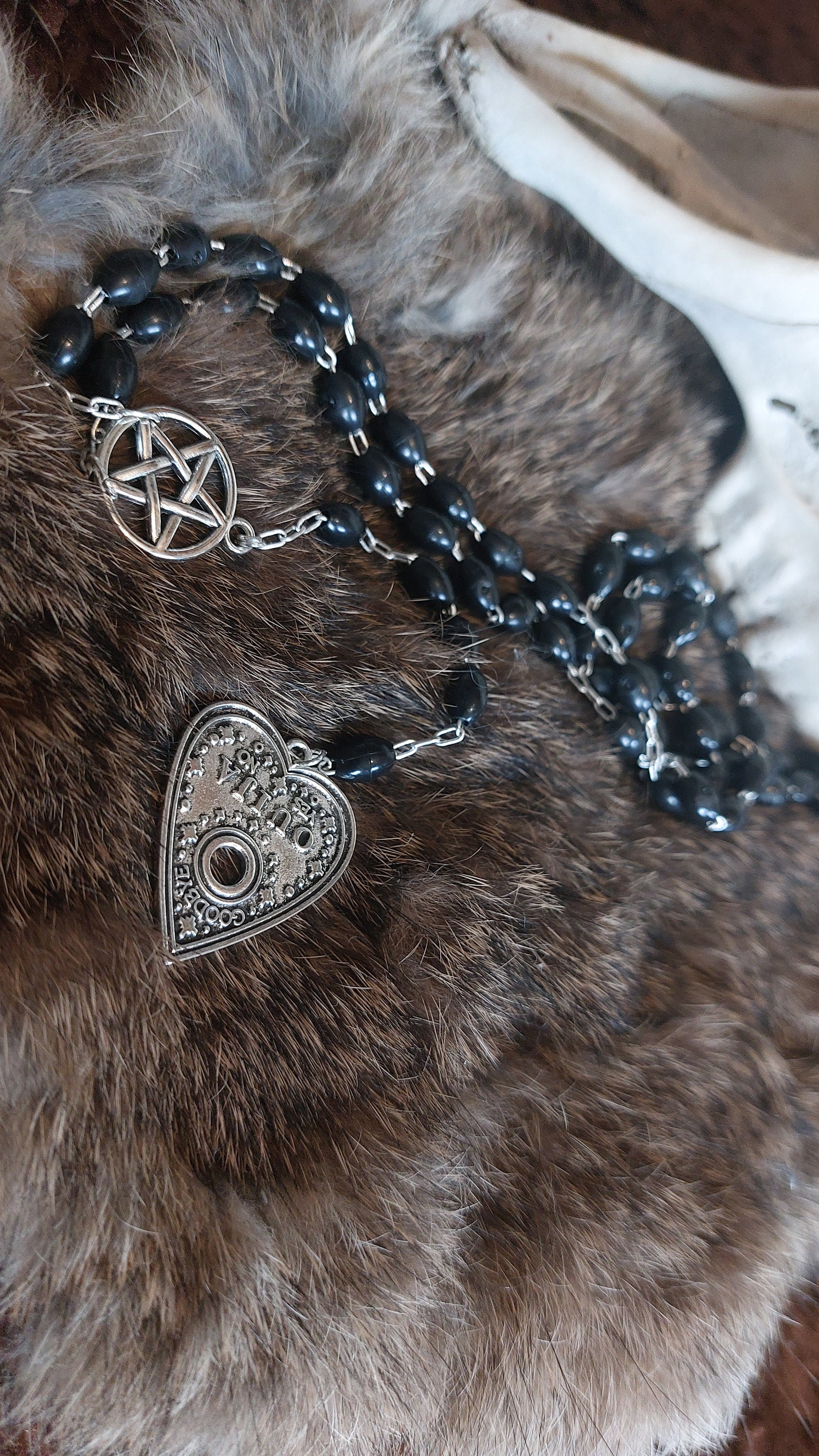 Witch Rosary ouija Skull Planchette Key of Solomon Goth Wiccan Pagan ...