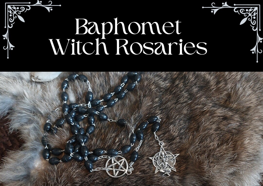 Witch Rosary baphomet Key of Solomon Goth Wiccan Pagan Necklace ...