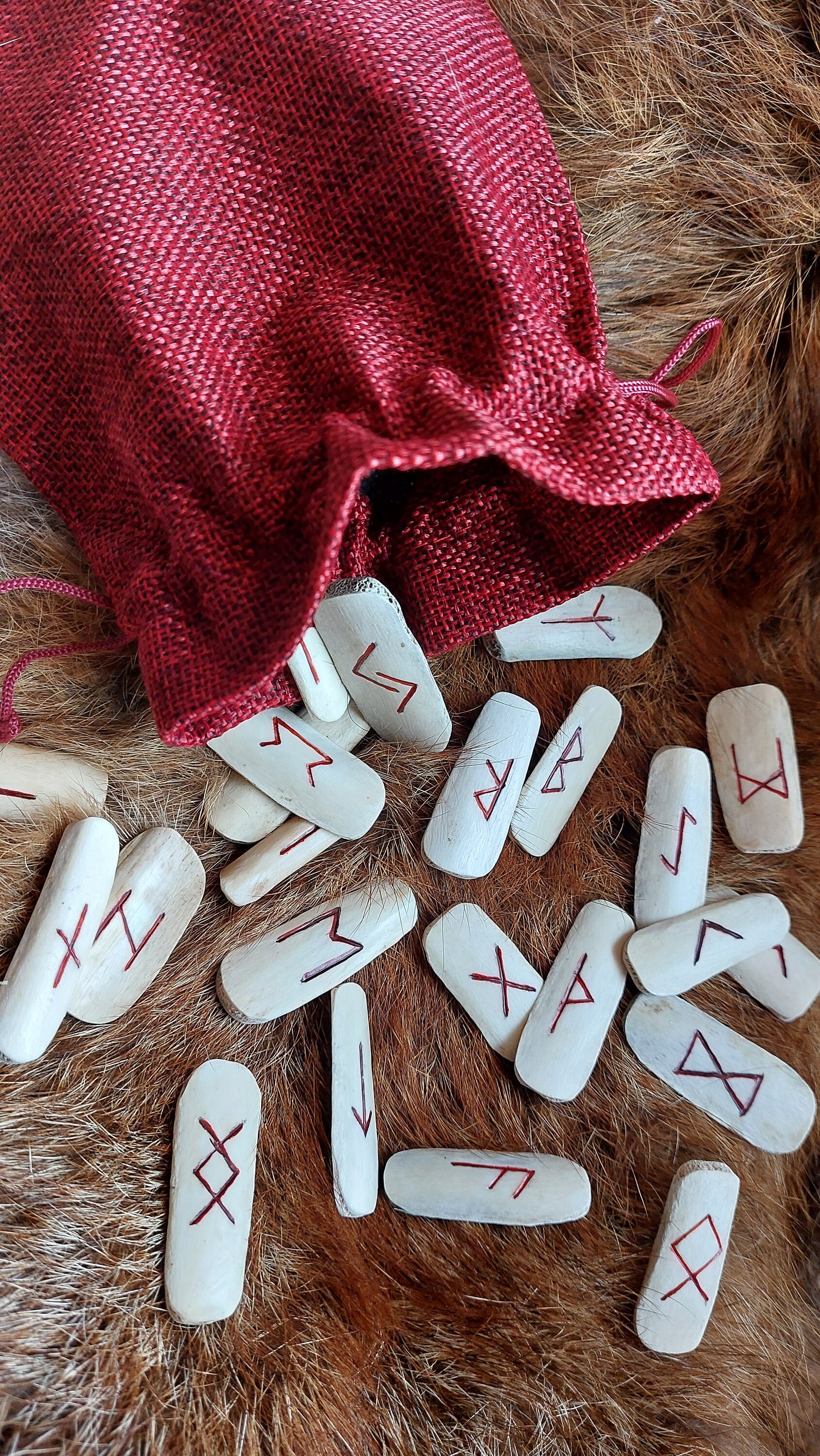 Elder Futhark Rune Bone Set Runes Norse Pagan Wicca Wiccan Divination ...