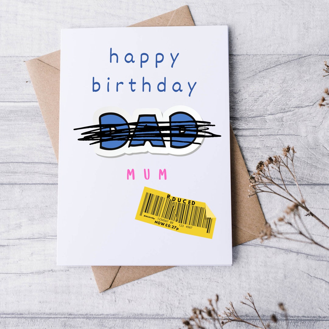 Happy Birthday Card Mum Reduced Sticker Card Funny Birthday Card for ...