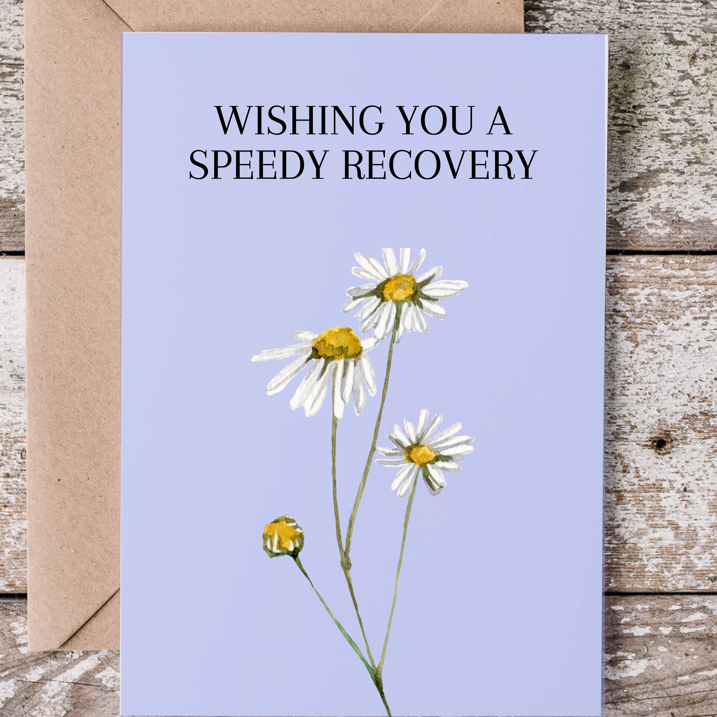 Speedy Recovery Get Well Soon Card |sympathy Greeting |heartfelt ...