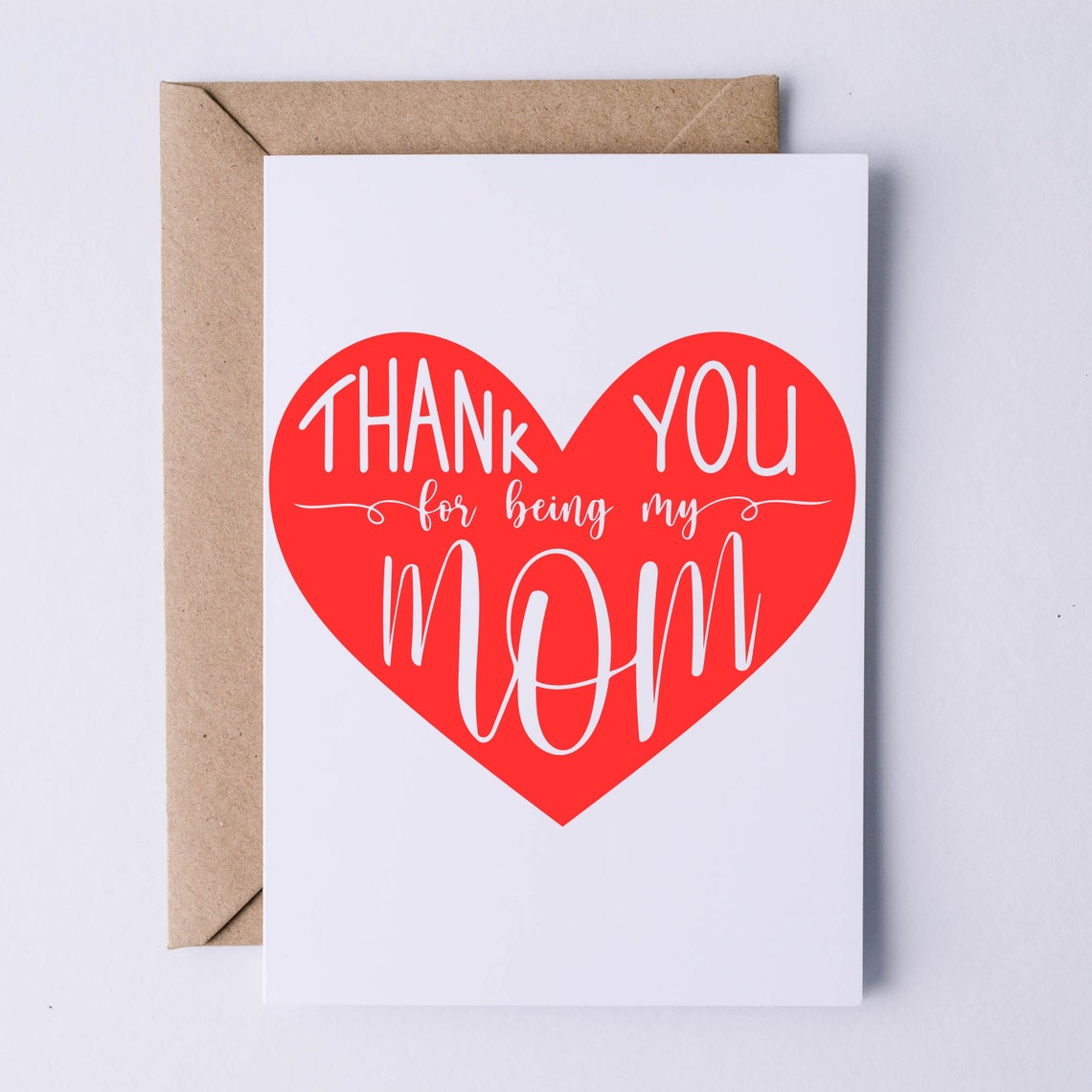 Thank You for Being My Mom Mothers Day Card Mothering Sunday Card for ...