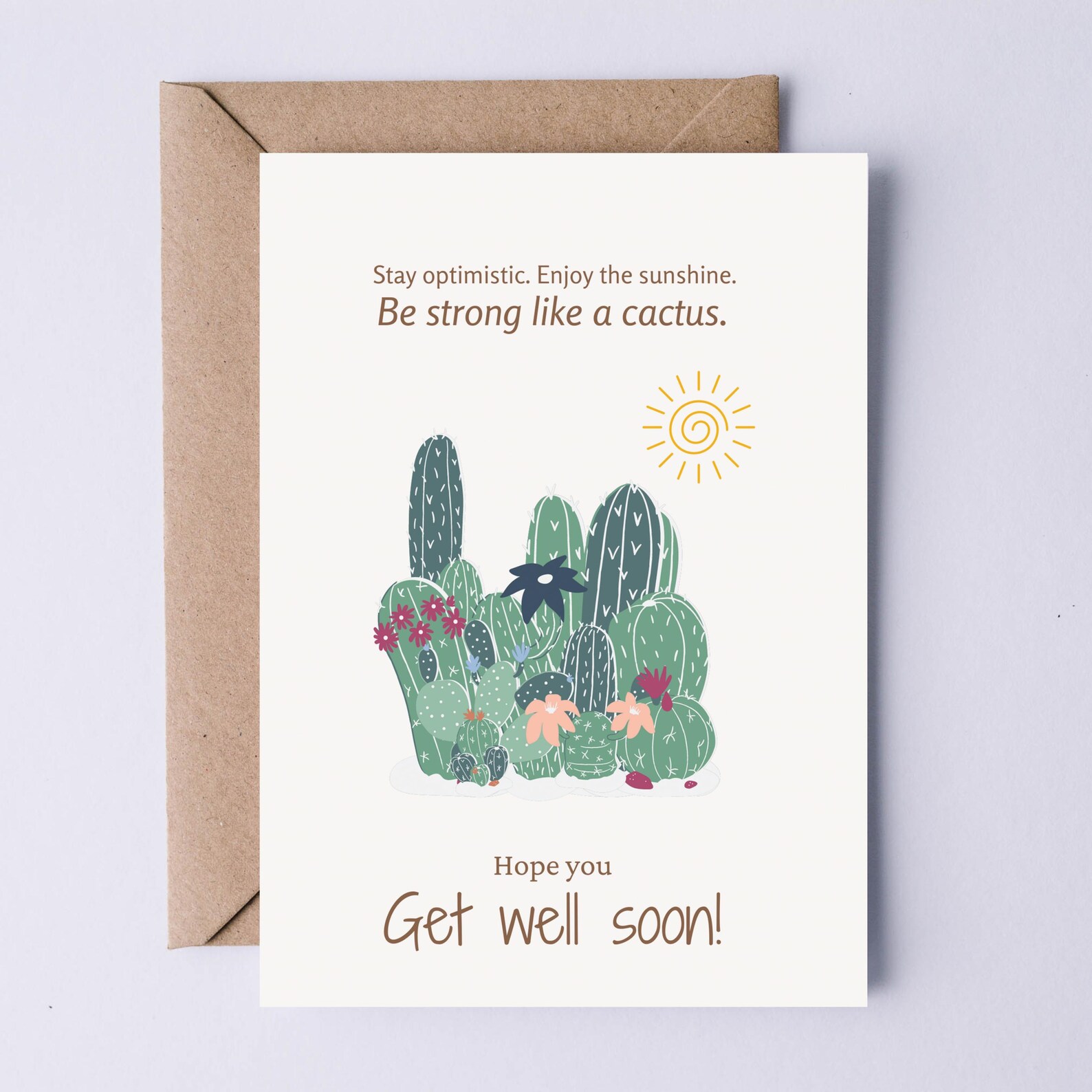 Be Strong Like A Cactus |unique Feel Better Gift | Cute Encouragement ...