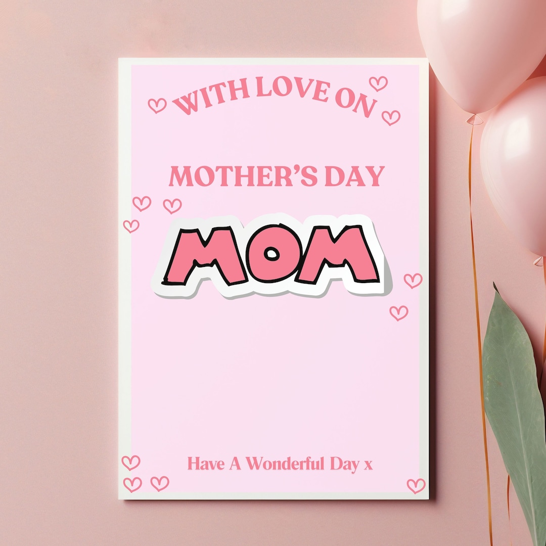 With Love on Mothers Day, Mom Happy Mothers Day Mothering Sunday Card ...