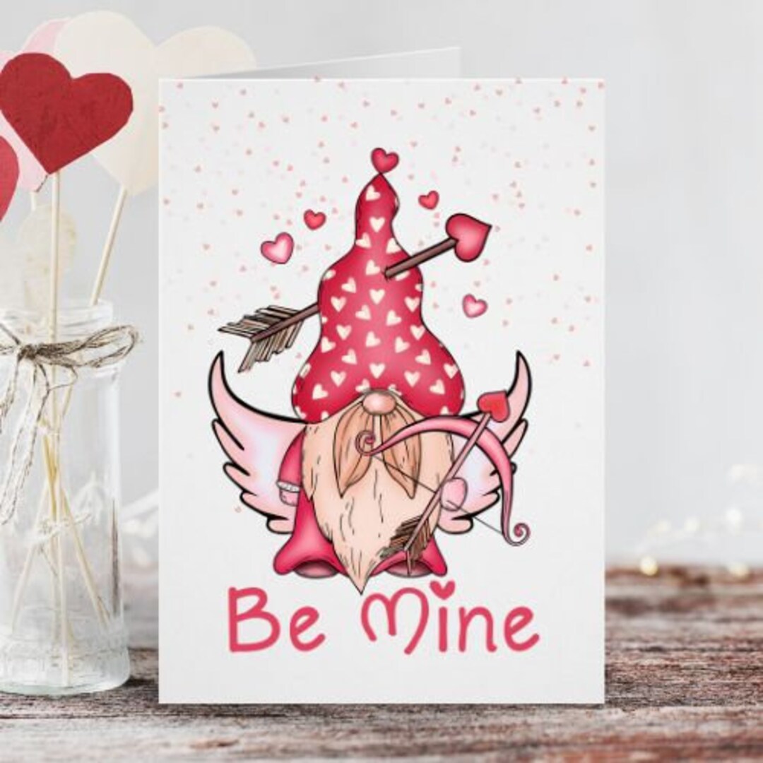 Be Mine Cupid Gonk Valentines Day Card Cards for Him Cards for Her Gonk ...