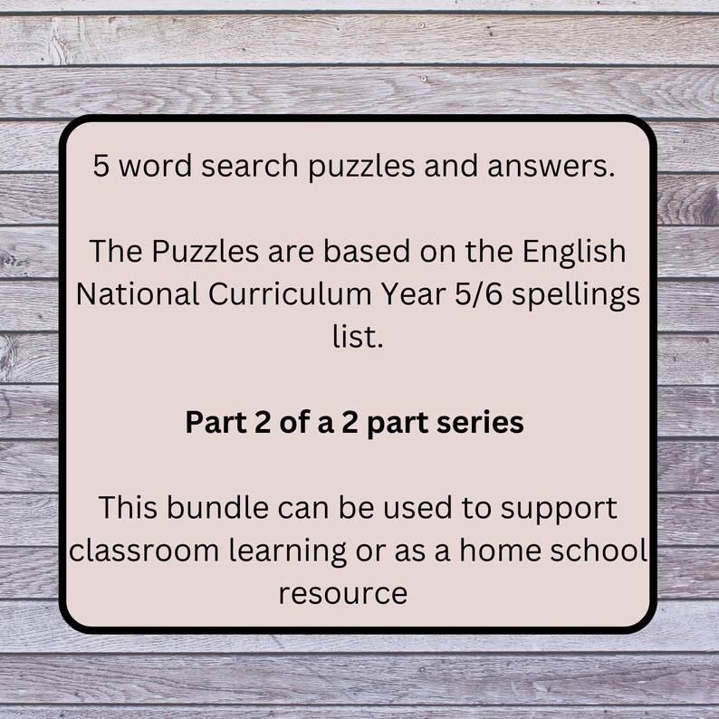 Part 2: KS2 Year 5/6 Spellings Word Search Puzzle Bundle, SAT ...