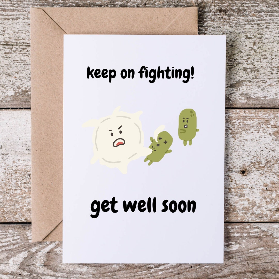 Keep on Fighting Heartfelt Recovery Wishes unique Feel Better Gift Cute ...