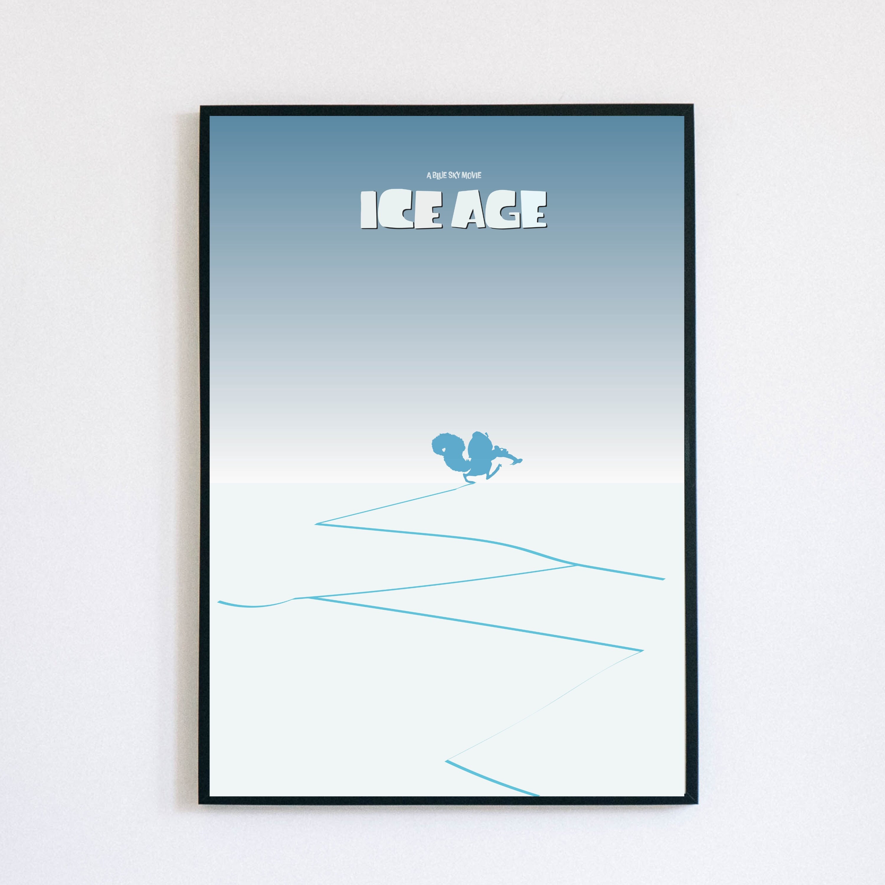 Digital Ice Age Movie Poster | Minimalist Animation Film Print | Wall ...