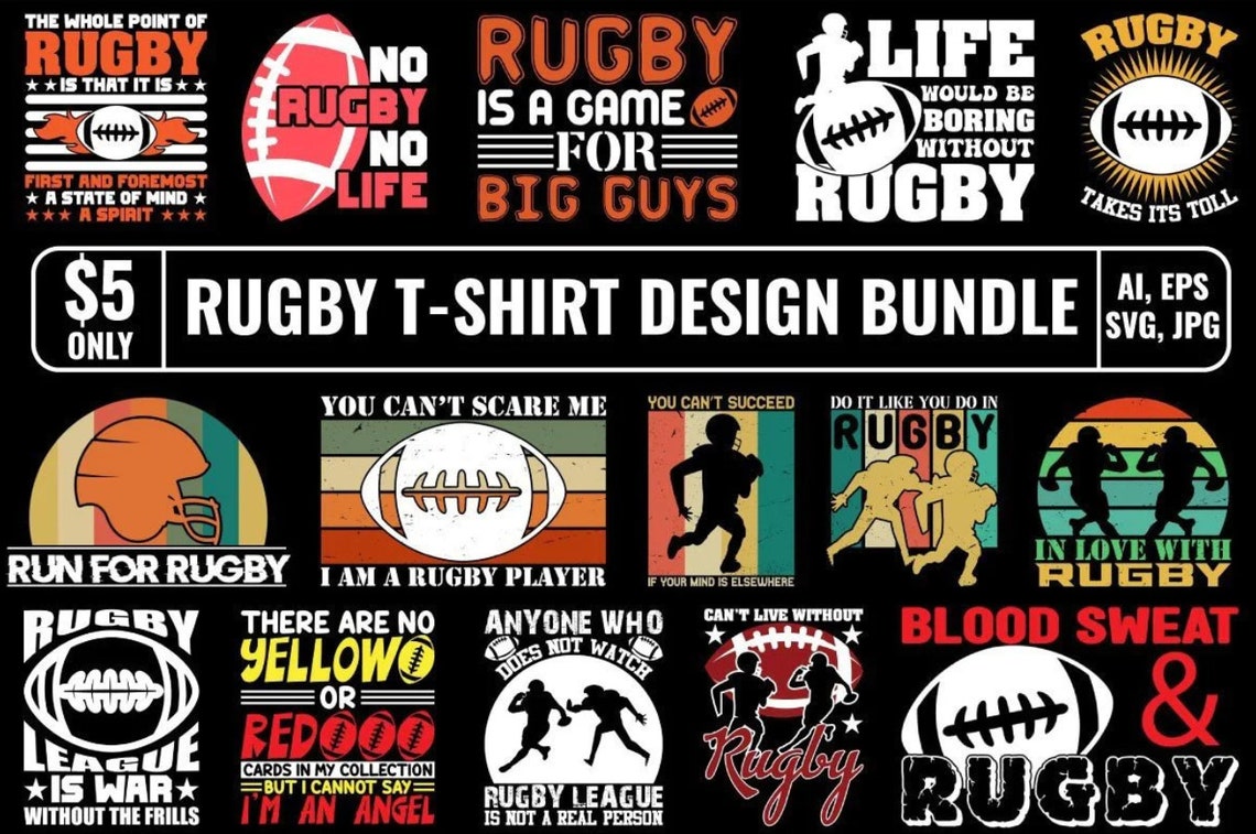 Rugby SVG Bundle Rugby Ball Svg Rugby Dxf Rugby Png Rugby - Etsy