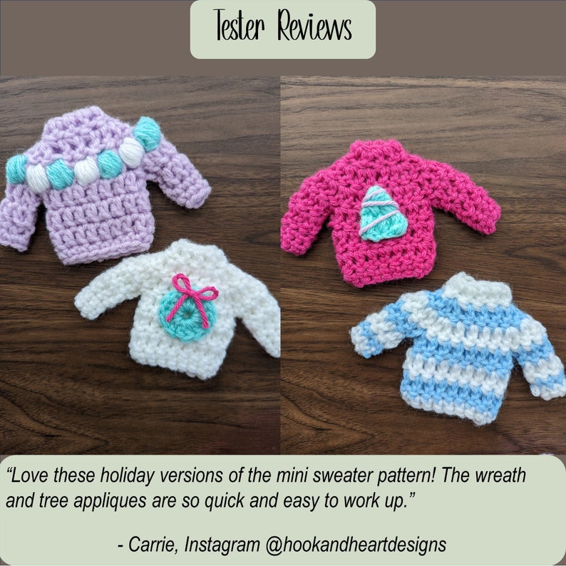 Crochet Pattern - Tiny Sweater Ornaments - Etsy