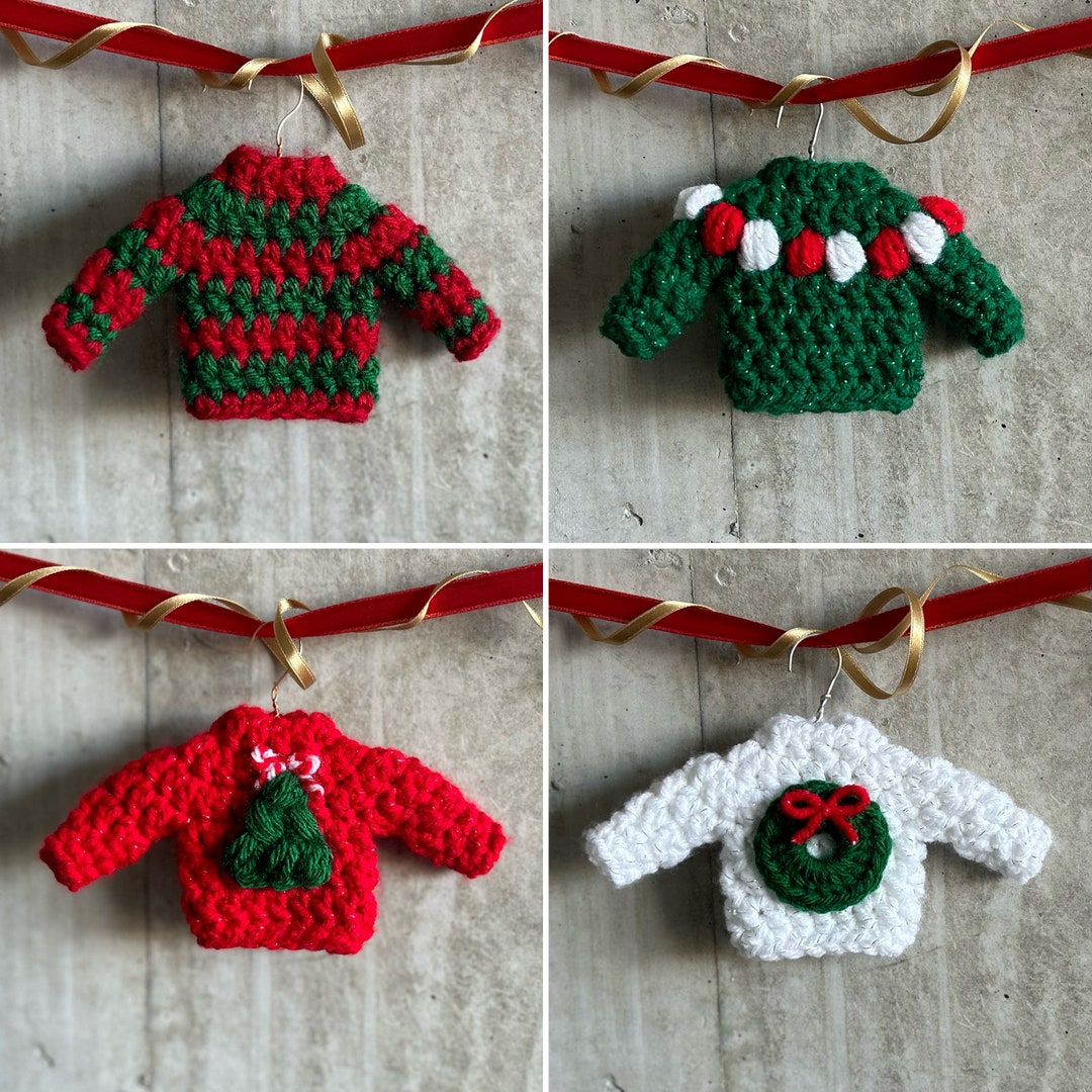 Crochet Pattern - Tiny Sweater Ornaments - Etsy