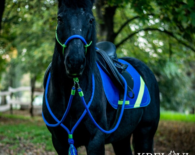 KRELOVI - Royal Blue-neon Green Set (rope Halter, Neck Rope, Rope Rein ...