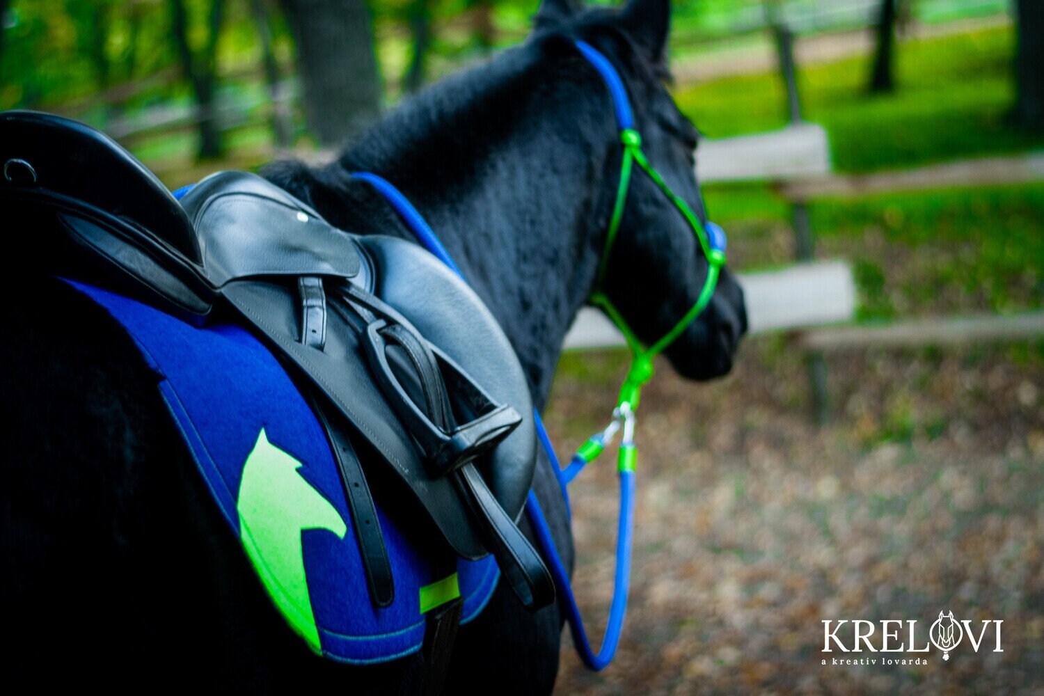 KRELOVI - Royal Blue-neon Green Set (rope Halter, Neck Rope, Rope Rein ...