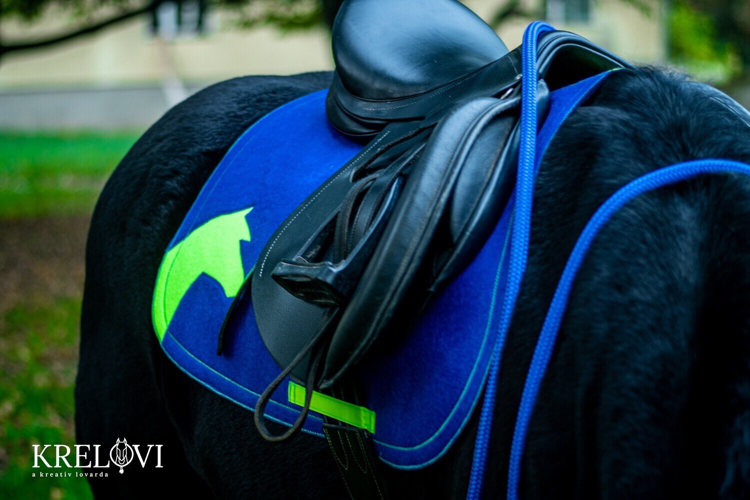 KRELOVI - Royal Blue-neon Green Set (rope Halter, Neck Rope, Rope Rein ...
