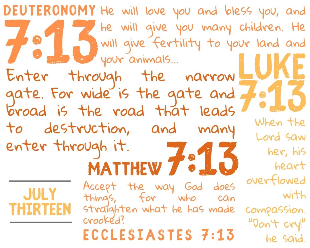 Birthday Bible Verses - July 13 || Bible Verse Printable, Christian ...