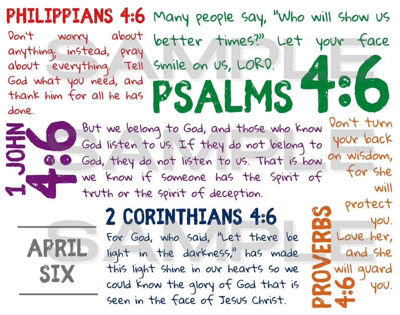 Birthday Bible Verses April 6 | Scripture Printable | Christian Wall ...