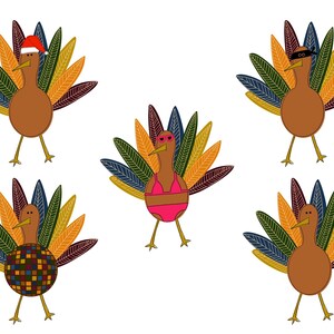 Cheeky Turkeys Clipart Bundle || Thanksgiving Clip Art, Fall ...