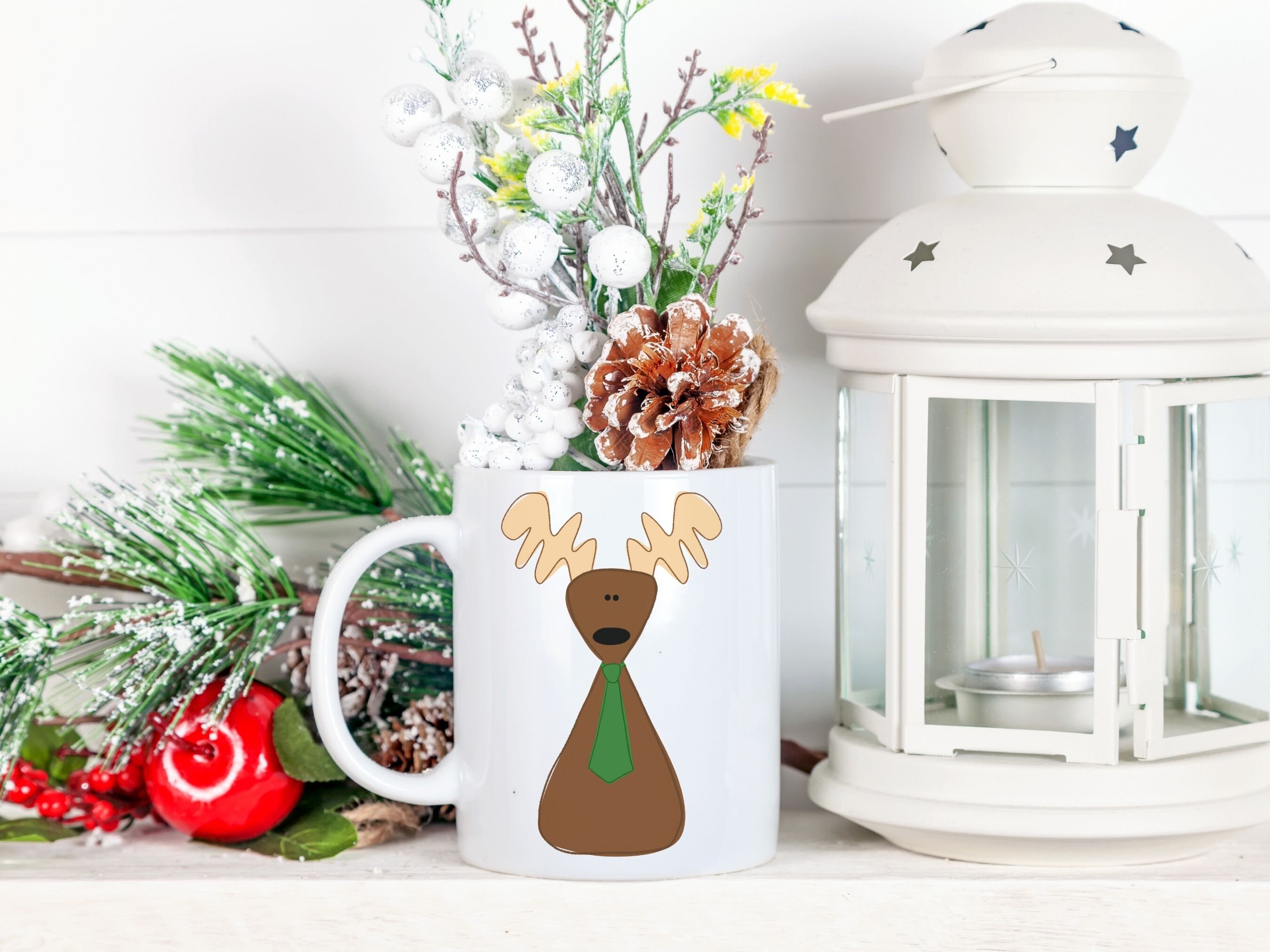 Bows & Ties Reindeer Clipart Bundle || Cute Christmas Clip Art, Holiday ...