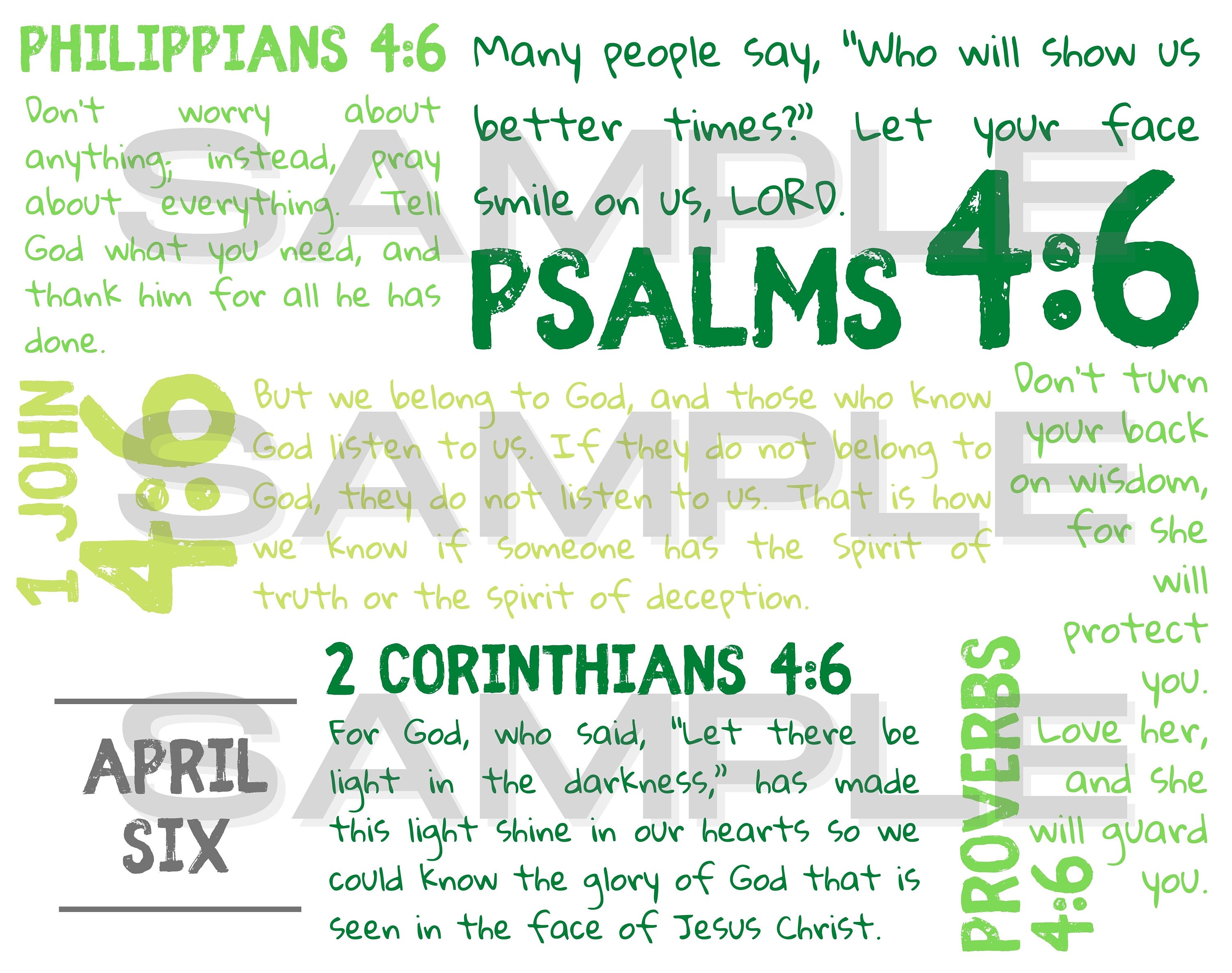 Birthday Bible Verses April 6 Scripture Printable Christian Wall Art ...