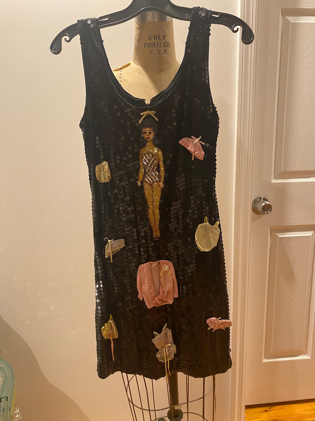 Vintage”barbie Loves Ken Dress” Sequin and Beaded Stretch Sequin Dress ...