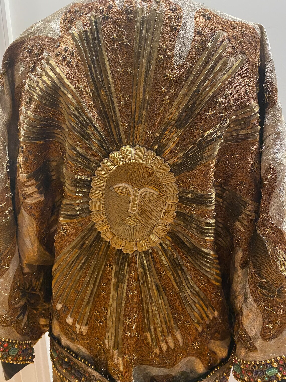 Vintage "here Comes the Sun". Fully Embroidered, Beaded and Sequin Coat ...