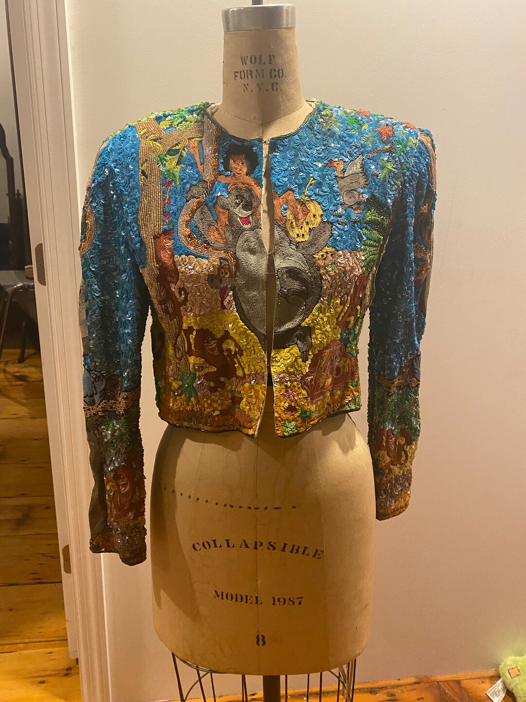 Vintage Sequin and Beaded and Embroidered Jacket. Featuring "jungle ...