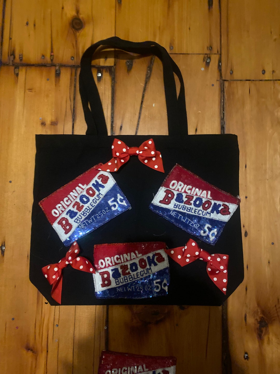 Vintage "bazooka and Bows" Tote Designed by Jeanette Kastenberg - Etsy