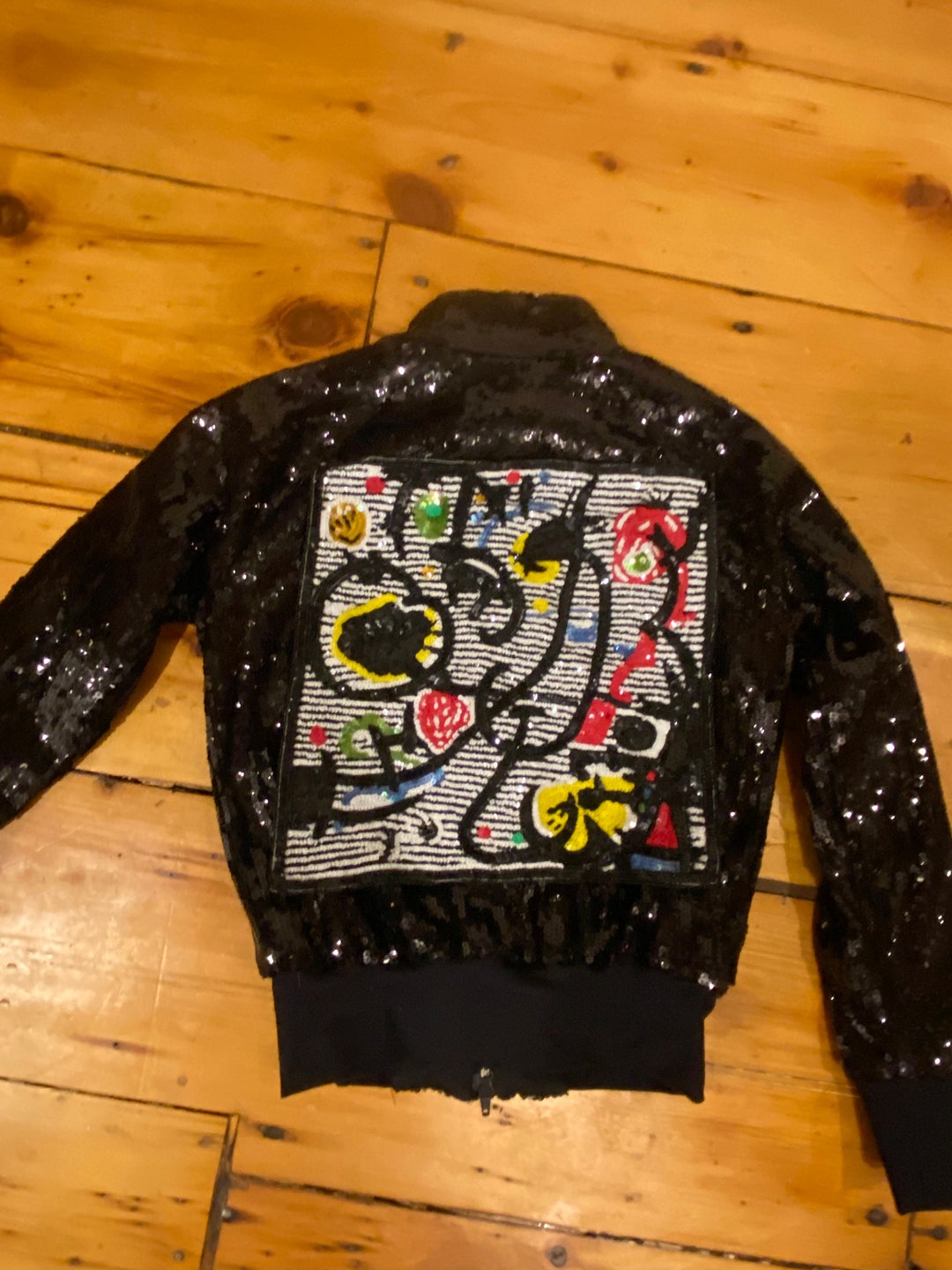 Vintage Sequin Athletic Bomber Jacket Inspired by Miro Designed by ...