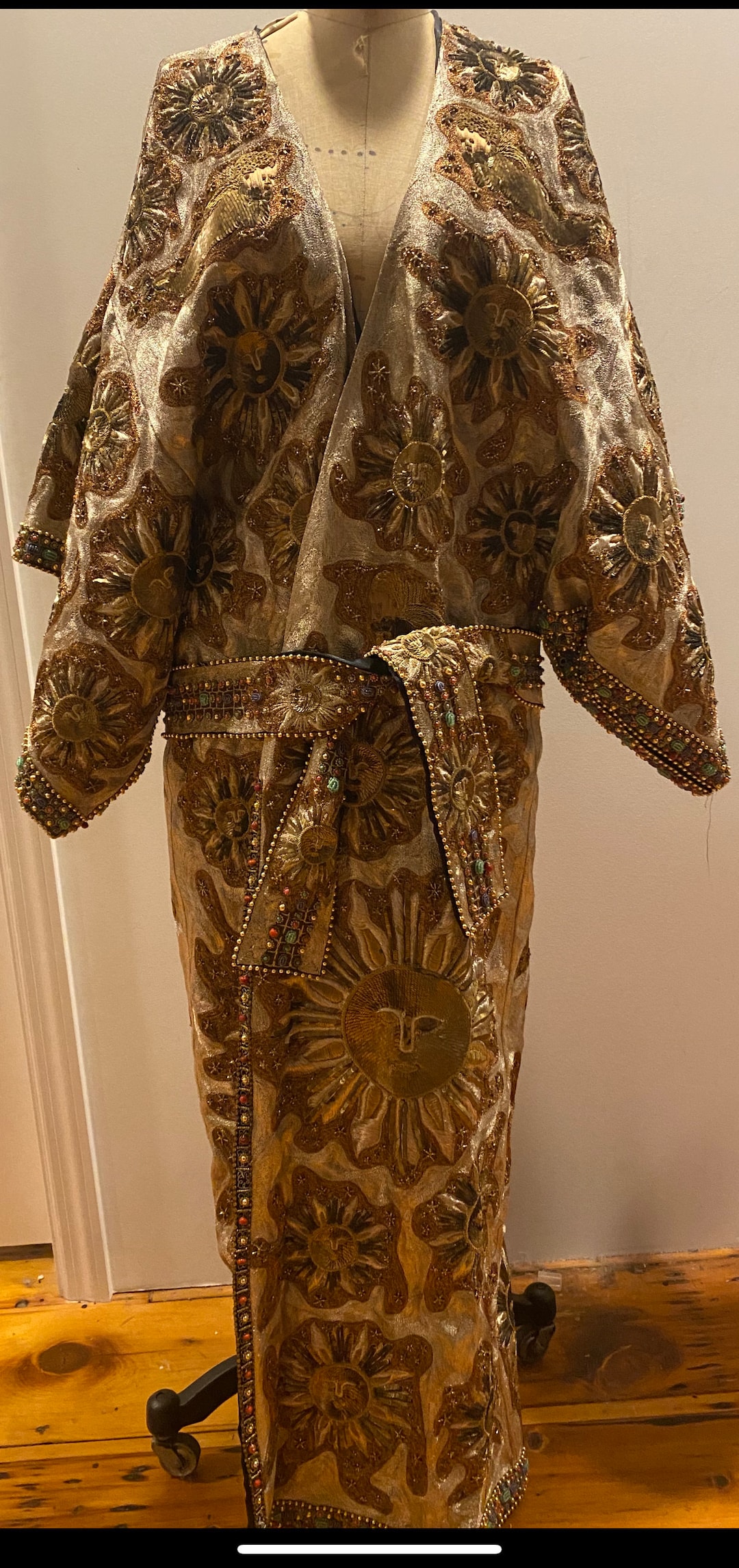 Vintage "here Comes the Sun". Fully Embroidered, Beaded and Sequin Coat ...