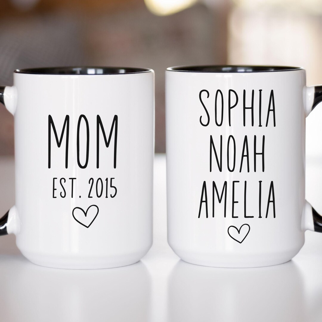 Personalized Mom Mugs With Names, Best Mama Ever Mug, Mothers Day Mom ...