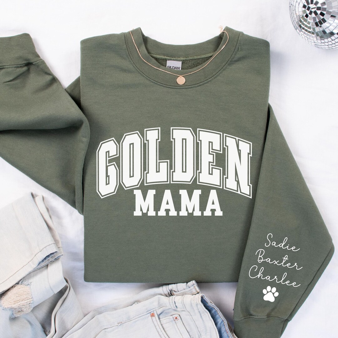 Personalized Golden Mom Sweatshirt, Golden Mom Gift, Golden Retriever ...