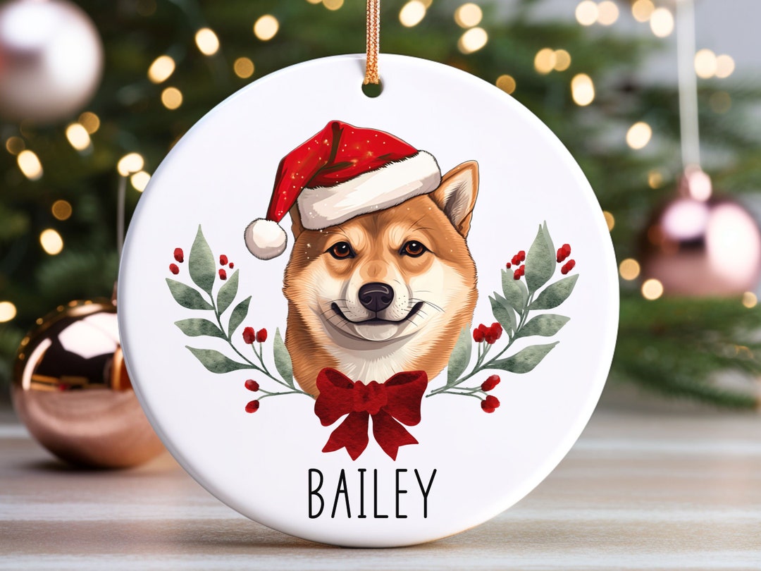Personalized Shiba Inu Christmas Ornament, Custom Dog Keepsake, New Dog ...