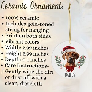 Personalized Rhodesian Ridgeback Christmas Ornament 2023, Custom Dog ...